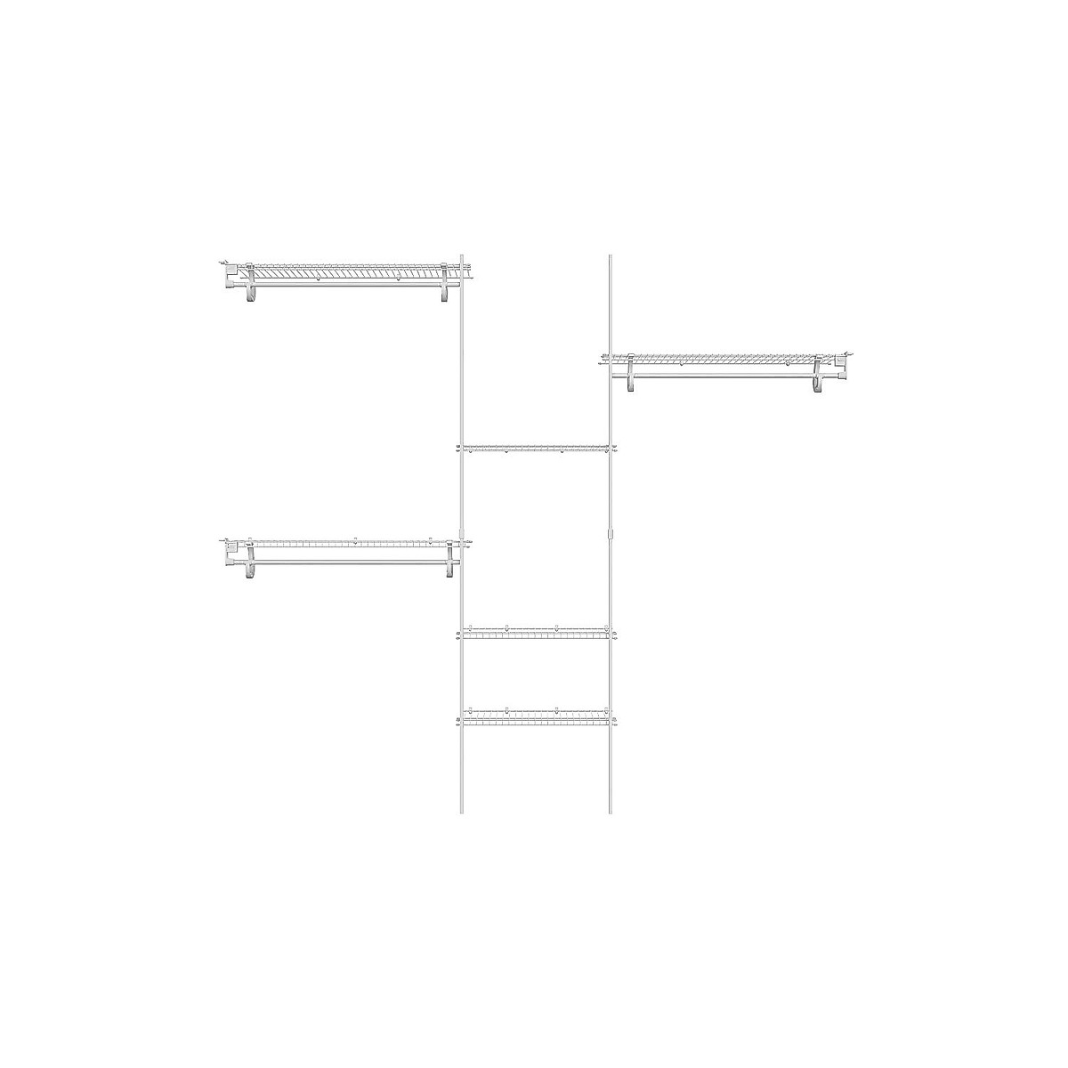 ClosetMaid 5 Ft. to 8 Ft. SuperSlide 6-Shelf Closet Organizer Kit, White, 5636