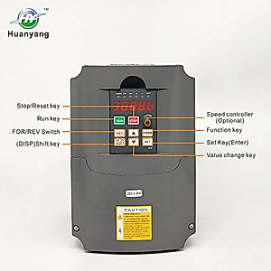 Huanyang VFD,Single to 3 Phase,Variable Frequency Drive,4kW 5HP 220V Input AC 17A for Motor Speed Control,HY Series