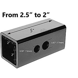 LFPartS 2.5" to 2" Metal Trailer Receiver Hitch Adapter Sleeve