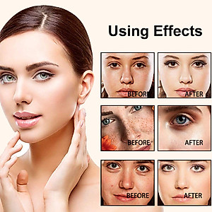 2 in 1 Colour Changing Concealer Stick with Cosmetic Brushes, Long Lasting Makeup Full Concealer Stick, Non-Comedogenic and Oil-Free Concealer Helps Cover (ivory white)