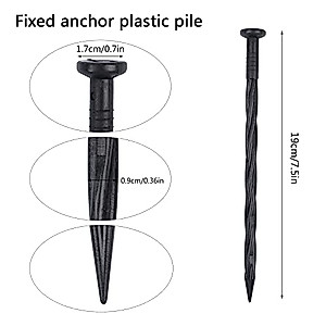 craftshou 118 Pieces 8 Inch Landscape Edging Stakes Plastic Edging Nails Garden Spiral Nylon Anchoring Spikes for Holding Garden Edging Border,Artificial Turf,Landscape Fabric,Tents and Rain Tarps