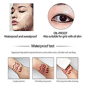 evpct Winged Wing Colored Eyeliners Stamps Stencil Wingliner Liquid Set Eye Liners for Women 4 Color Black Red Pink Green Cat Eye Face Stamp Liquid Eyeliner Colorful Makeup Set Multicolor Waterproof