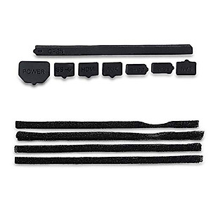 Lironheel Dust-Proof Cover Filter Mesh Jack Stopper Pack Dustproof Kits Suitable for Playstation 4 Pro PS4 Slim Gaming Console Black