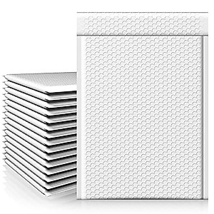 Fuxury White Bubble Mailers 10.5x16 Inch 25 Pack, Self Seal Padded Envelopes Waterproof Shipping Bags, Padded Mailers, Bubble Bags for Mailing, Packaging, Small Business, #5