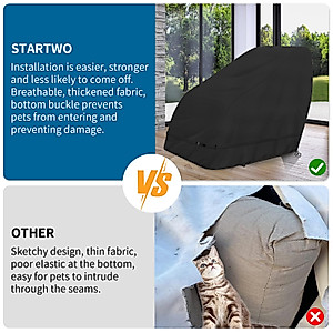 STARTWO Dustproof Thickened Massage Chair Cover Waterproof Zero Gravity Armchair Covers 420D Oxford Cloth Game Recliner Protective,Fits RealRelax Most brands of Massage Chairs(Black 63*39.5*55.5 in)