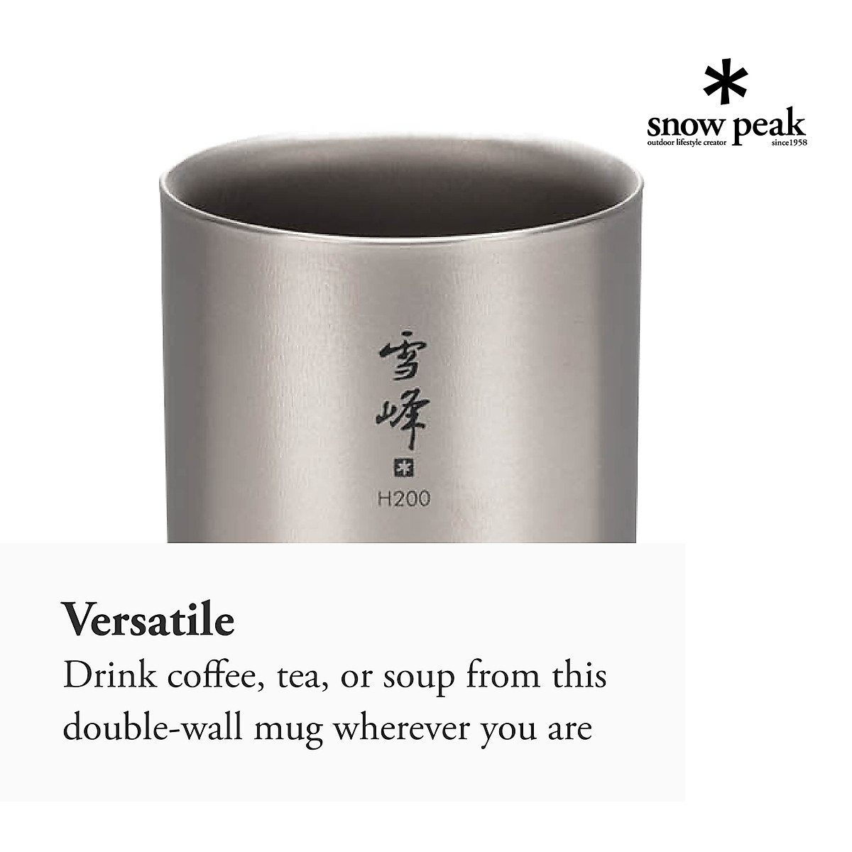 Snow Peak H200 Double Walled Titanium Stacking Mug