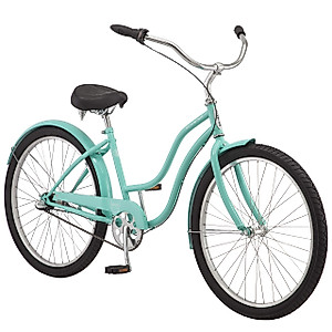 Schwinn Mikko Adult Beach Cruiser Bike, Featuring 17-Inch/Medium Steel Step-Over Frames, 3-Speed Drivetrains, Teal