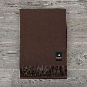 100% Baby Alpaca Wool Blanket Throw Solid Color Design for Bed Couch Sofa Soft Warm Peruvian Alpaca Wool Blankets 72" x 52" (Brown)