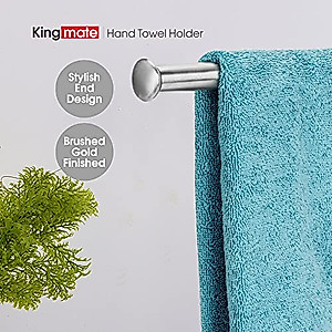 Kingmate Hand Towel Holder Stand, Natural Marble Base T-Shape Fingertip Towel Rack, Rust-Proof (Brushed Nickel)