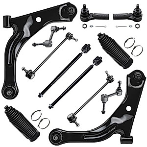 Detroit Axle - 12pc Front End Control Arms Kit for 2009 Ford Escape Mazda Tribute Mercury Mariner, Lower Control Arms w/Ball Joint Sway Bars Tie Rod Ends Boots Replacement