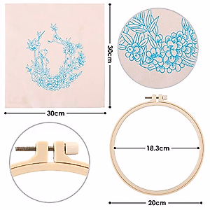 VOLSION Embroidery Starter Kit – Cross Stitch Kit with Embroidery Cloth, Plastic Hoop, Needles and Threads, Instructions – Complete Embroidery Kit for Adults – Suitable for Beginners and Hobbyists