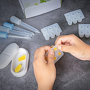OrganiKit's Reusable Suppository Mold Kit - Eco-Friendly, 2ML, Silicone, Suppository Molds | Kit Includes 4 Suppository Mold Tray's, 4 Liquid Droppers, 1 Suppository Case.