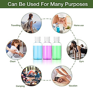 50ML Plastic Empty Bottles Clear Travel Containers Travel Size Bottles with Flip Cap, HDPE Squeezable Refillable Toiletry/Cosmetic Bottles - Set of 25 - Oval Design (clear)