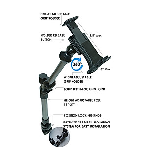 UTSM-02 Heavy-Duty Mount: in-Car Universal Tablet/Smartphone Holder