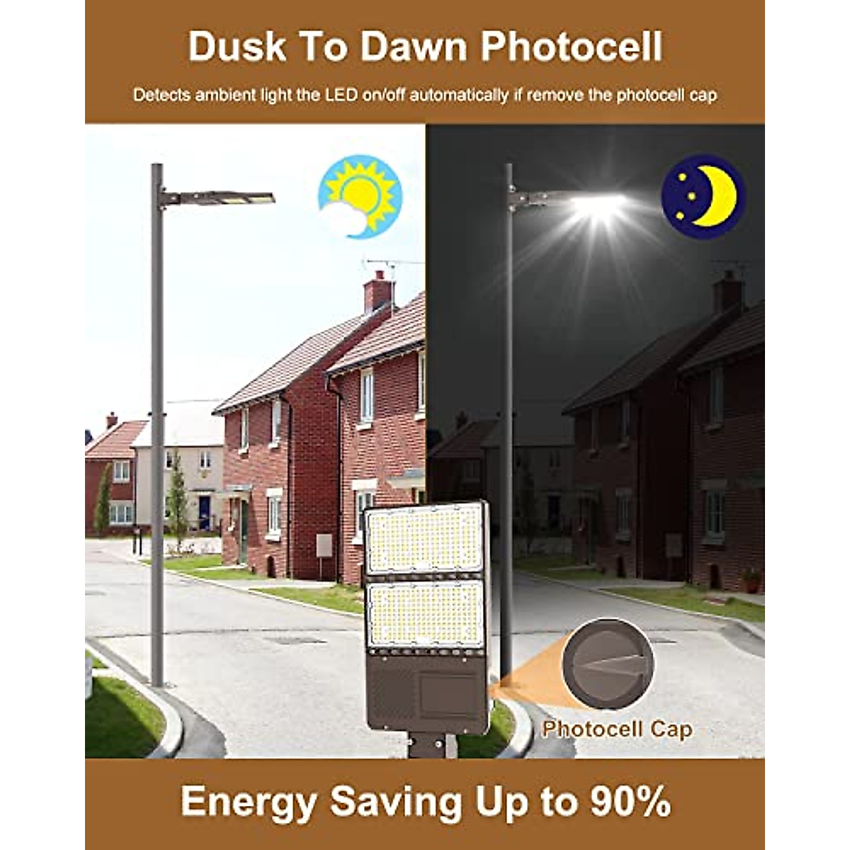 LED Parking Lot Light 320W 44800LM LED Shoebox Light Adjustable Arm Mount 5000K LED Pole Lights Outdoor, IP65 Commercial Area Street Lighting with Photocell for Parking Lot Roadway, UL&DLC