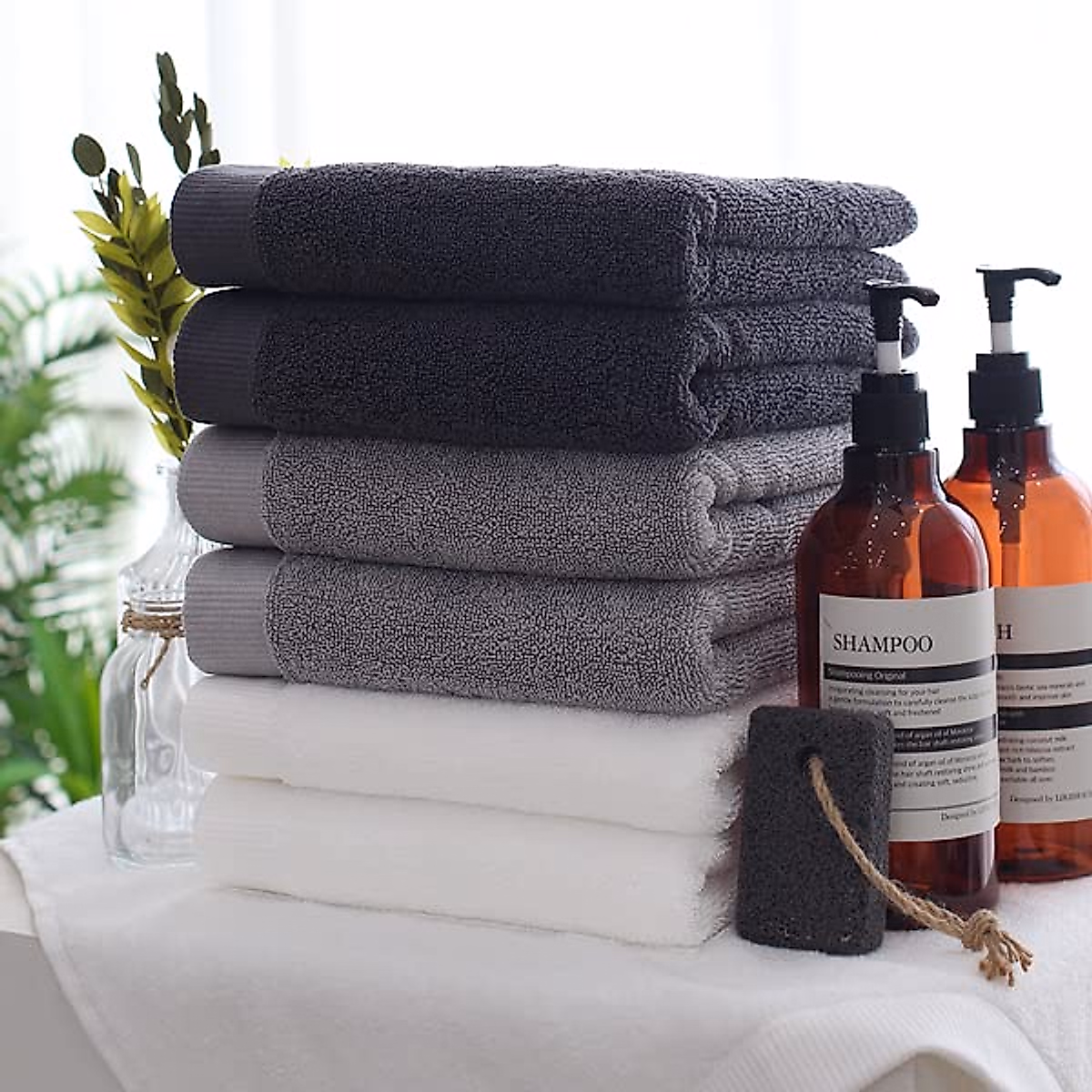 Clauman Premium Hotel Towel Oeko-Tex Certified 16x31 inch 170g*3Packs White