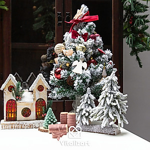 Vitalizart Rose Gold Velvet Ribbon Set 3/8"" x 15 Yd Wooden Spool Fabric Trim 3 Rolls * 5 Yd for Christmas Wreath Decoration Handmade Craft Ornaments Gift Wrapping & Bow Making