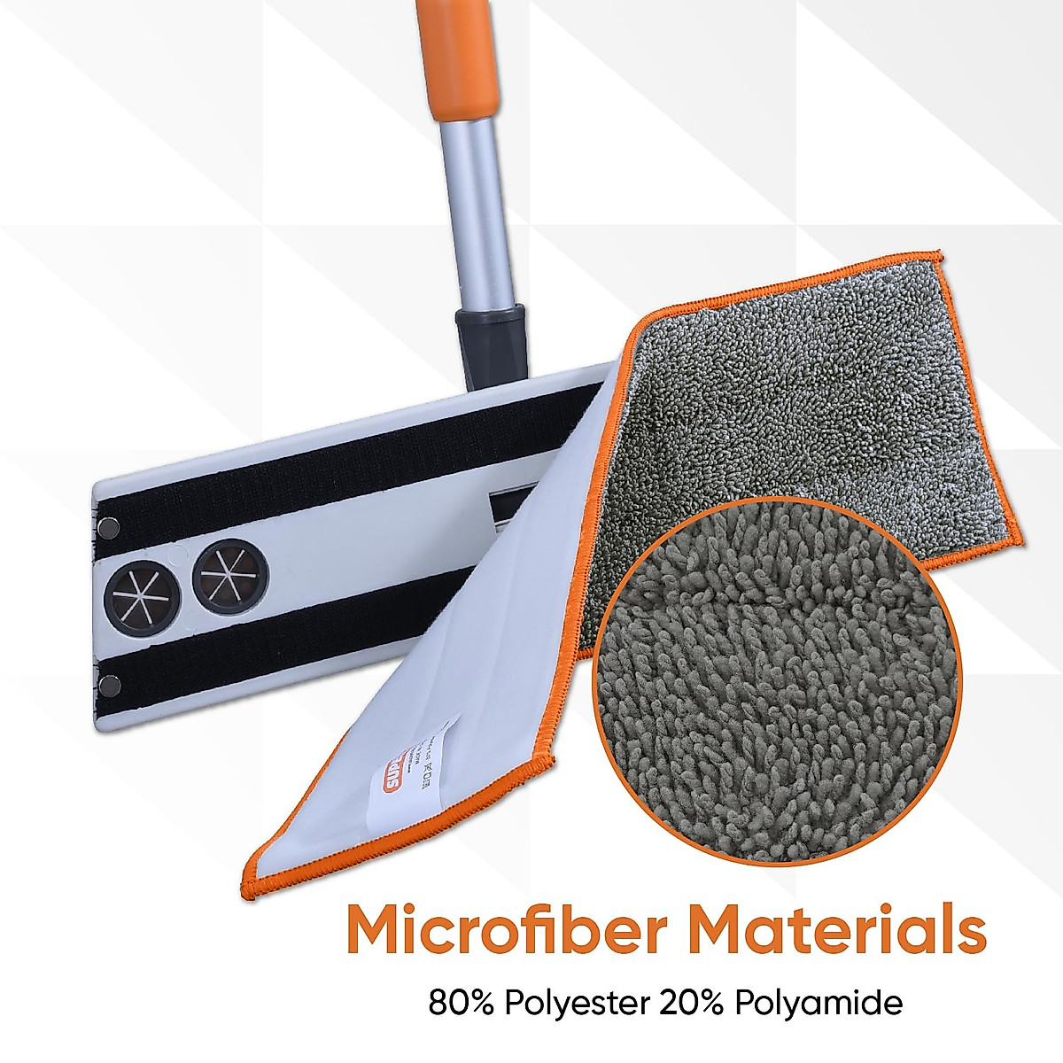 Superio Microfiber Mop Pads, Refill Miracle Mop, Microfiber Mop Replacement Head with Velcro, 16 Inch Mop Refill for Flat, Spray Mop Set -3 Pack- Grey