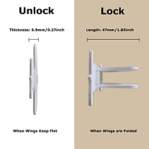 Makibi Child Safety Lock for Sliding Glass Door, Slide Closet Doors | Baby Proof Windows Locks | No Tools, Drilling Needed (4 Pack, White)