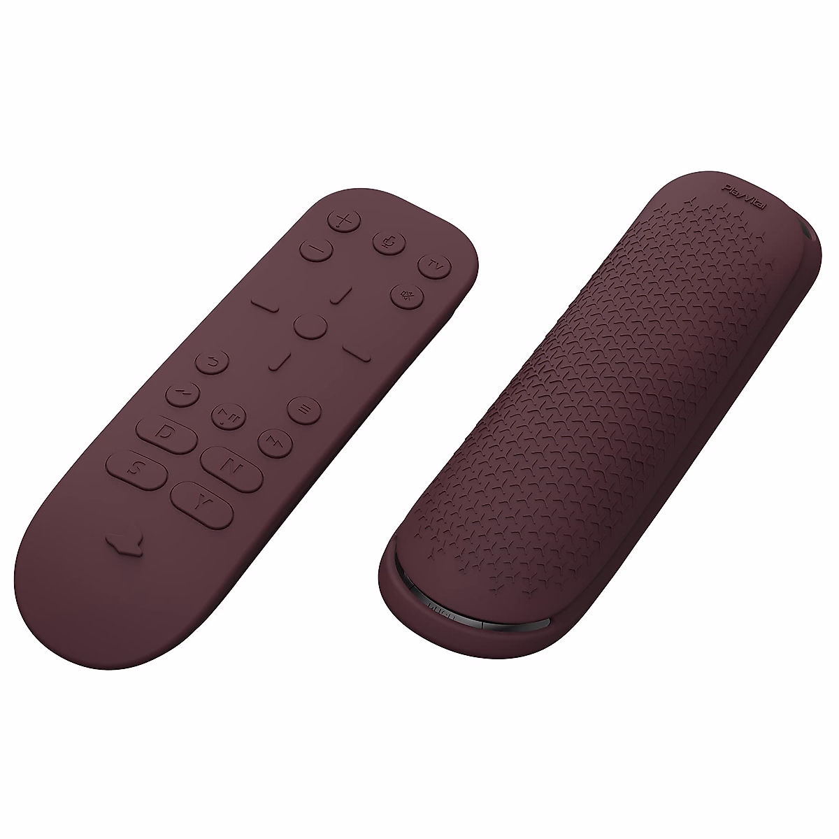 PlayVital Silicone Protective Remote Case for ps5 Media Remote Cover, Ergonomic Design Full Body Protector Skin for ps5 Remote Control - Wine Red