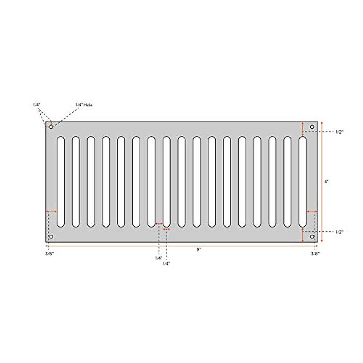 AMS Fireplace | Fire Pit Enclosure Vent | 321 High Gauge Stainless Steel | Commercial Grade | Safe Ventilation | Strong, Durable, Easy Install (9x4 Inch -Set of 1, Stainless Steel)