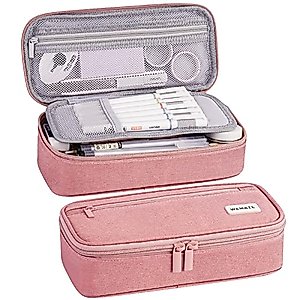 WEMATE Large Pencil Case Aesthetic,Big Capacity Canvas Pencil Pouch with Zipper, Pencil Case for Girls & Boys, Marker Pen Case,Portable Stationery Pencil Bag for School College Office