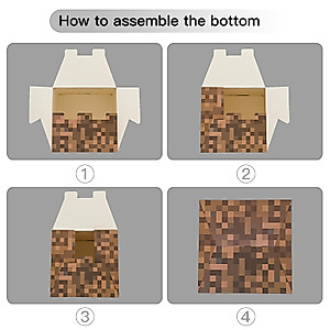 Ocnova Large Pixel Boxes for Game Miner Theme Birthday Decorations, Pixel Video Game Party Supplies, Gaming Pixelated Cubes (Set of 4)