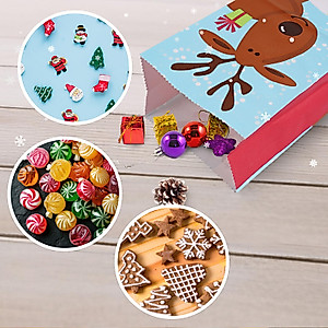 Linelglobal Small Christmas Gift Bag, Goodie Treat Bag for Kid Holiday Party Favor 24 Pack