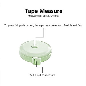 3 Pack Tape Measure Measuring Tape for Body Fabric Sewing Tailor Cloth Knitting Craft Weight Loss Measurements Retractable 60-inch 1.5 Meter, Small Push Button Dual Sided Tape Measure Body Measuring
