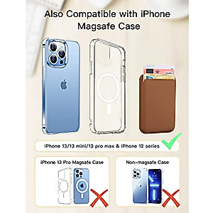 SONVICTY LIFE Magnetic Wallet for Apple MagSafe, Leather Mag Safe Wallet for Back of iPhone 13/13 Pro/Max and 12 Series, Magnetic Card Wallet Holder Compatible with Magsafe case, Brown