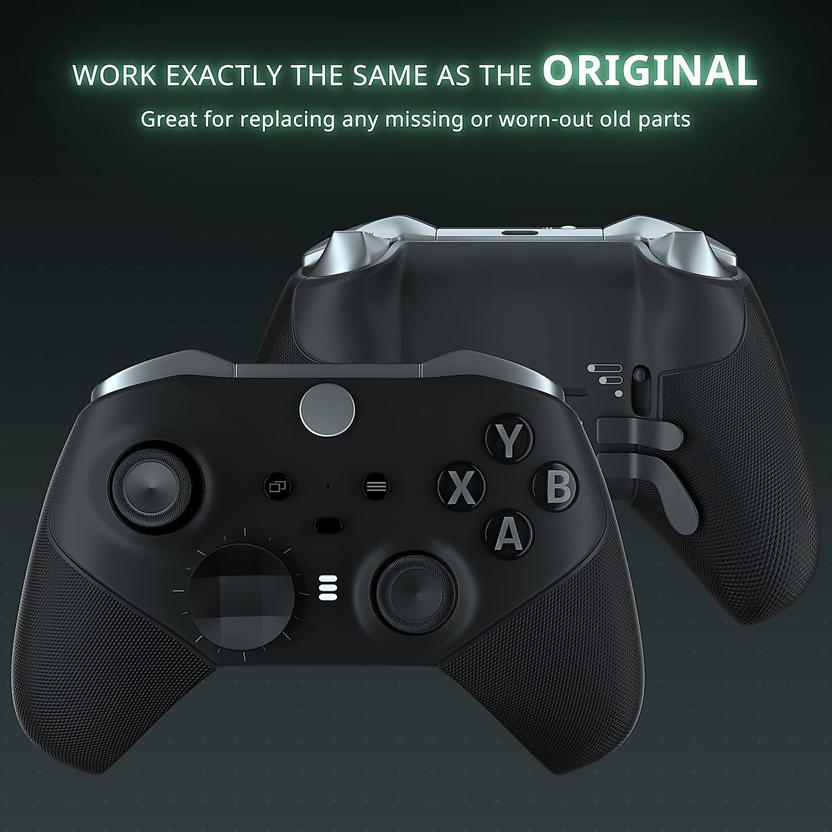 Avericht 13 in 1 Replacement Parts for Xbox Elite Series 2 Controller, 6 Swap Magnetic Thumbsticks, 4 Paddles, 2 D-Pads, 1 Adjustment Tool, Custom kit for Xbox One Elite Series 2 Accessories (Black)