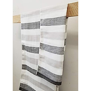IPPINKA Senshu Japanese Towel, Ultra Soft, Quick-Drying, Two-Tone Stripes, Grey (Set of 3 Towels)