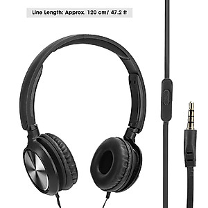 Wired Headphones, Wired Music Headset Noise Canceling Function Portable Wired Durable for PC(Black)