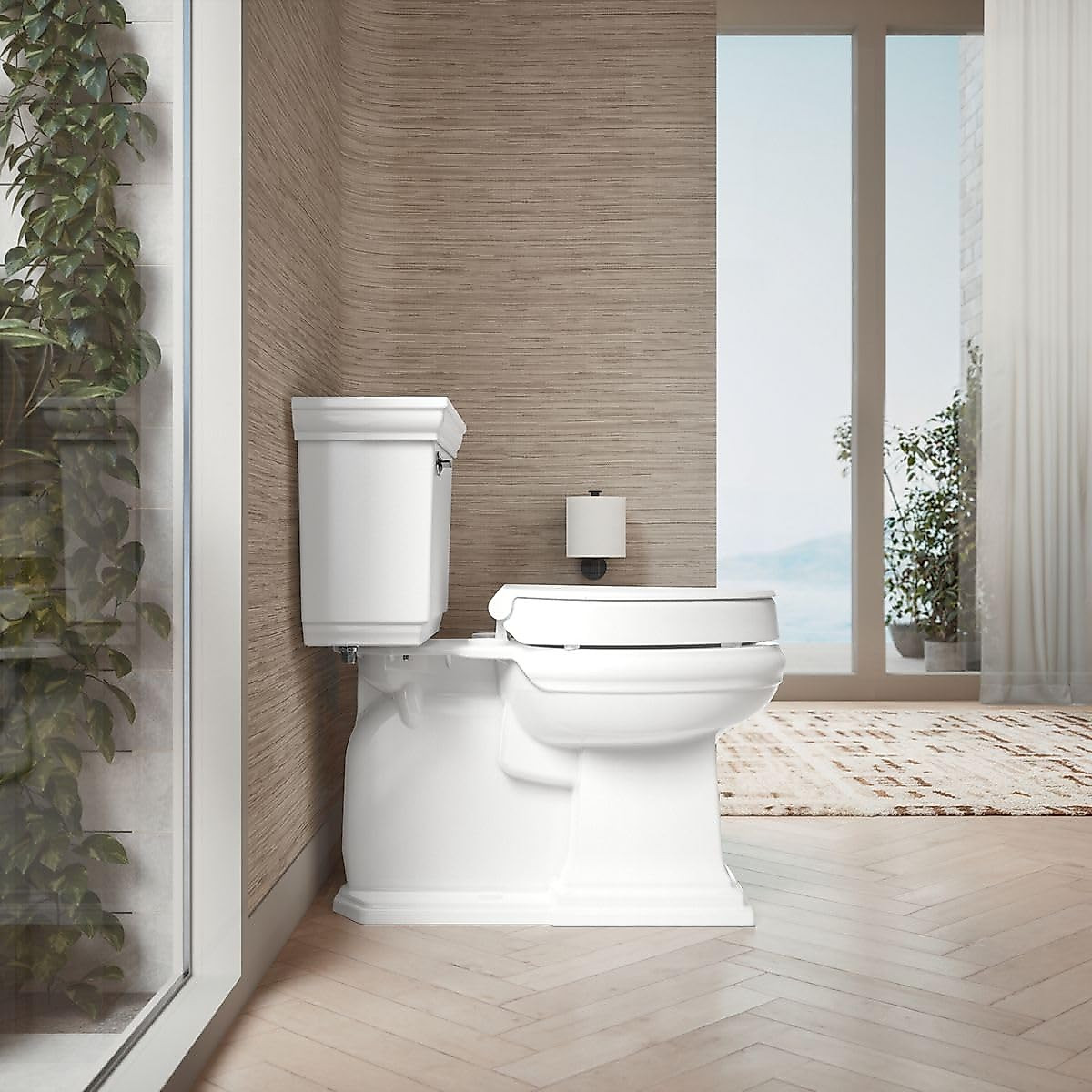 KOHLER Hyten Elevated Quiet-Close Elongated toilet seat, White