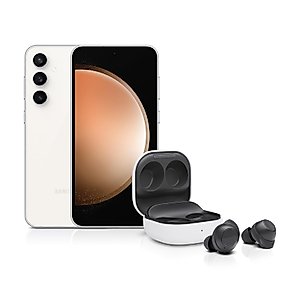 SAMSUNG Galaxy S23 FE Cell Phone (Cream) + $49.99 Buds FE (Graphite) 256GB Unlocked Android Smartphone w/Long Battery Life and True Wireless Bluetooth Earbuds w/Wing Tip Design US Version, 2023