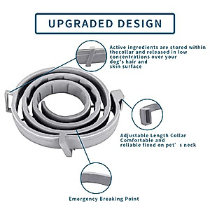 Advanllent Flea Collar for Dogs, 8 Month Flea and Tick Prevention for Dogs, 27 Inch Adjustable