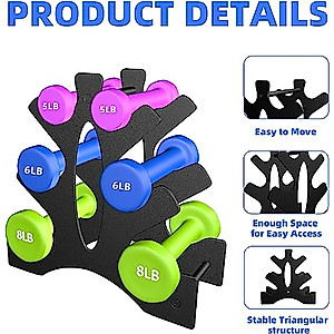 OKUGAFIT Dumbbell Rack, Weight Rack for Dumbbells, Dumbbell Rack Stand Only, Metal Weight Rack for Home Gym Exercise (without dumbbells)