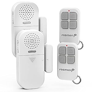 Fosmon Wireless Door Alarms for Home Security with Remote, Battery-Powered 130dB Door and Window Sensor Alarms for Kids Safety, Dementia Patients, Pool Door - 2 Pack