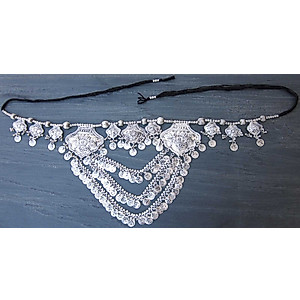 IndiaStop Tribal Coin Medallion Fringe Tassel Belt Cosplay Festival Bohemian Gypsy Hippie Rave Kuchi Banjara Outfit Belly Dance Skirt Pants Scarf Hip Waist Costume Fashion Jewelry for Women Handmade