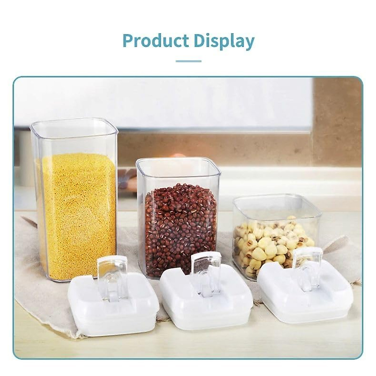 generic Airtight Food Storage Containers – 6 Piece set, Air Tight Pantry Storage Containers, Clear Kitchen Organization and Storage,Keeps your Food Fresh & Dry, 108353/6