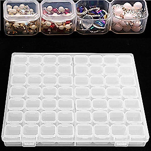 Nail Art Tool Jewelry Storage Box, 56 Grids Plastic Nail Art Storage Box Organizer Container with Removable Dividers Case for DIY Art Craft