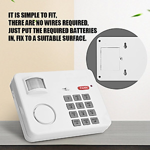 Motion Sensor Alarm,ASHATA Password Home Security Emergency Keypad Alarm Siren Alarm PIR Motion Sensor Detectors Door Window Home Security System