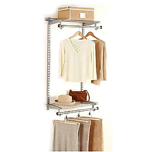 Rubbermaid Configurations Custom Add On Closet Shelving & Closet Organizer Kit, 48-Inch, Titanium, Organization/Storage for Clothes/Shoes/Jackets/Purse