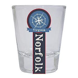 Norfolk Virginia Nautical Souvenir Round Shot Glass