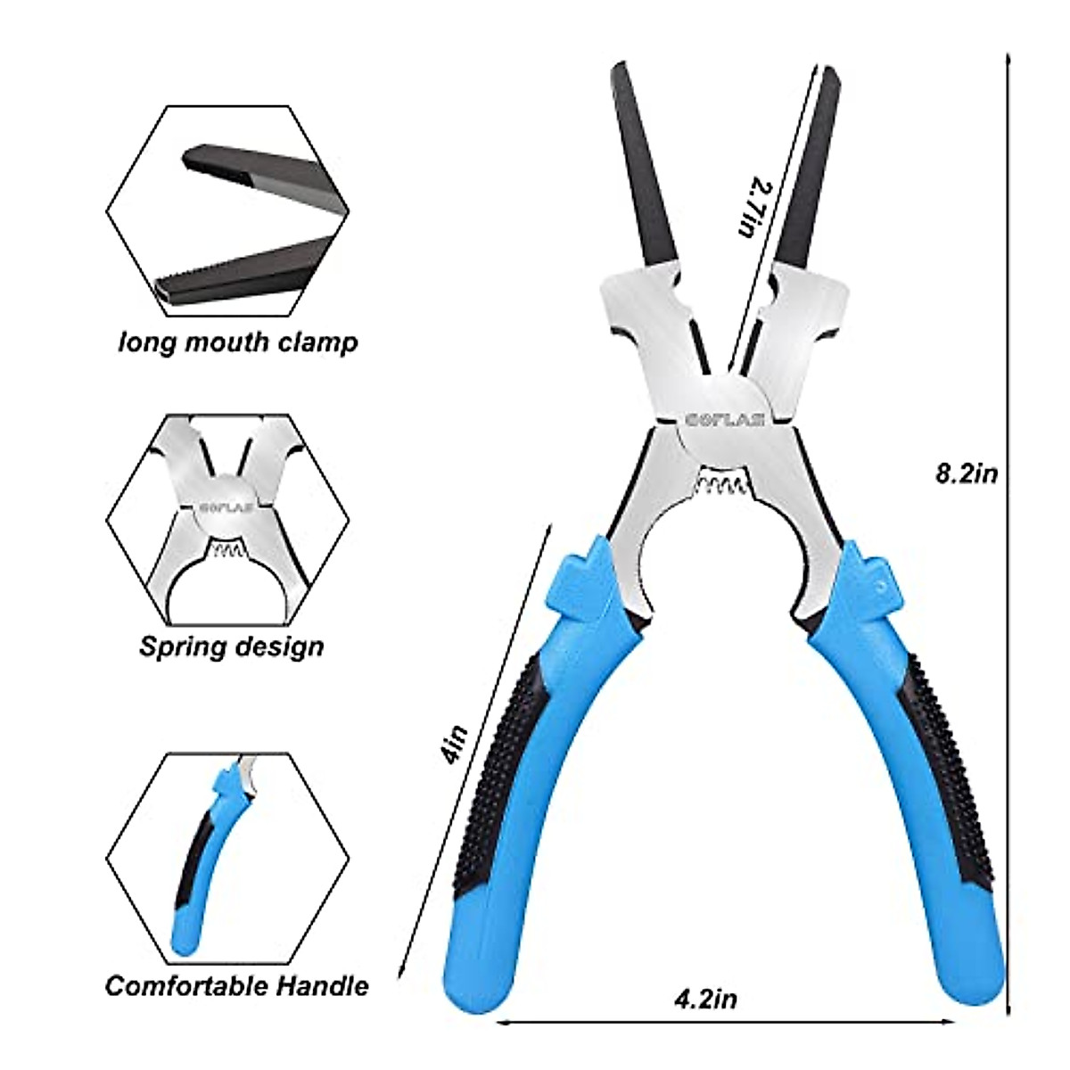 Goflas MIG Welding Pliers, 8-Inch Multi-Function Welding Pliers, Welding Tools Ideal for Cutting Wires, Removing and Installing Nozzles, etc.