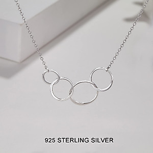 AnalysisyLove 40th Birthday Gifts for Women - Sterling Silver Infinity 4 Circle 4 Decades Necklace, Mothers Day Jewelry Mom Gift