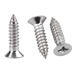 RoyceMart #10 x 3/4" (100 pcs) Stainless Flat Head Phillips Drive Sheet Metal Tek Screws, 304 (18-8) Stainless Steel Screw for Wood, Countersunk Head Wood Screw, Self Tapping Screws