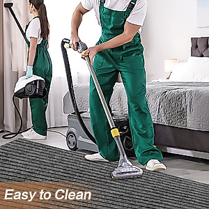 2' x 6' Runner Rugs with Rubber Backing, Indoor Outdoor Utility Carpet Runner Rugs, Stripe Gray, Can Be Used as Aisle for The RV and Boat, Laundry room and Balcony