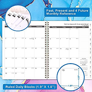 2023-2025 Monthly Planner/Calendar - 2 Year(24 Months) Planner with Tabs & Pocket, July 2023 - June 2025, Contacts and Passwords, 8.5" x 11", Thick Paper, Twin-Wire Binding - Pink Purple Marble