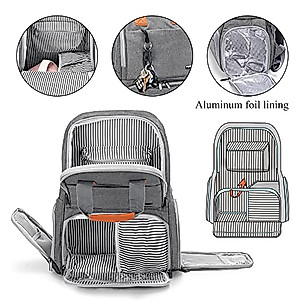 LUXJA Breast Pump Backpack and A Breastmilk Cooler Bag Bundle, Gray